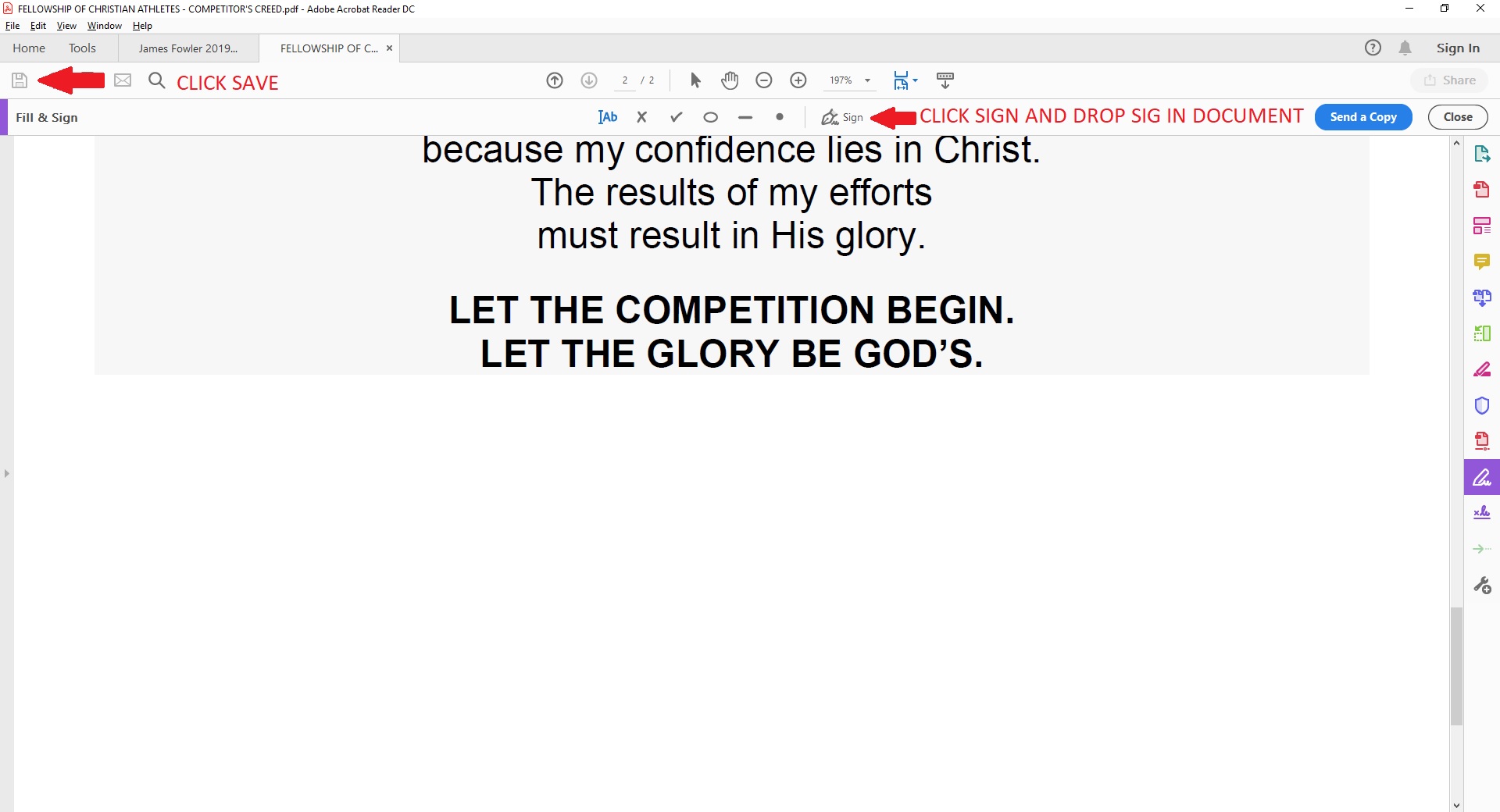 Creed Help – Team Finish Strong