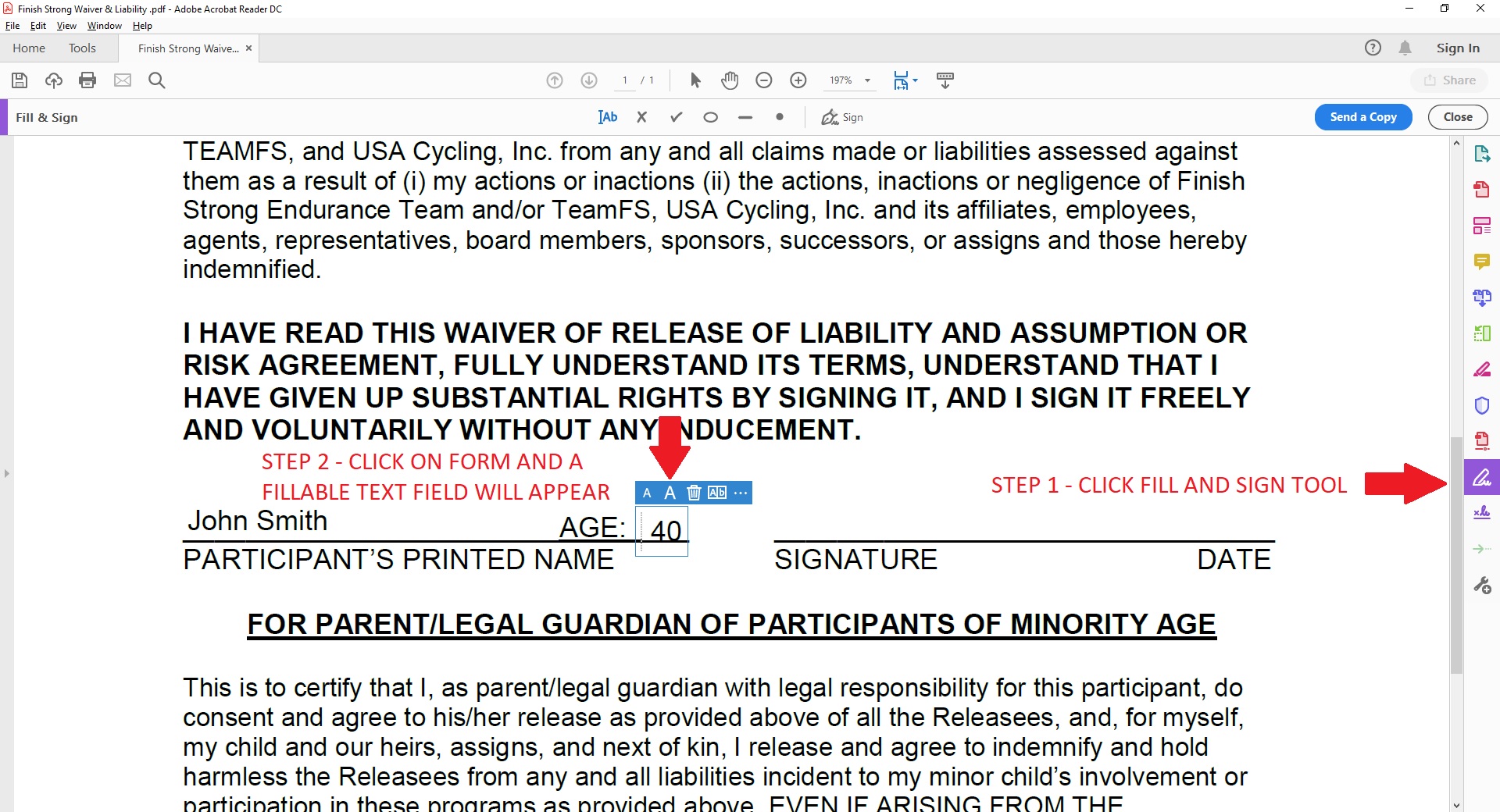 Waiver Help – Team Finish Strong